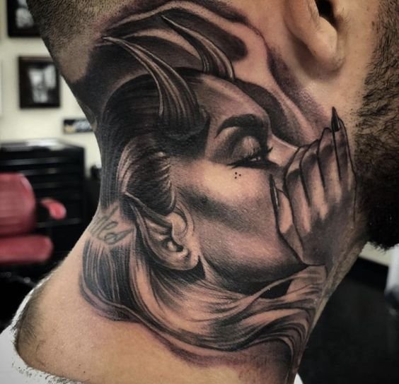 80+ Astonishing Gangster Side Neck Tattoos for Guys